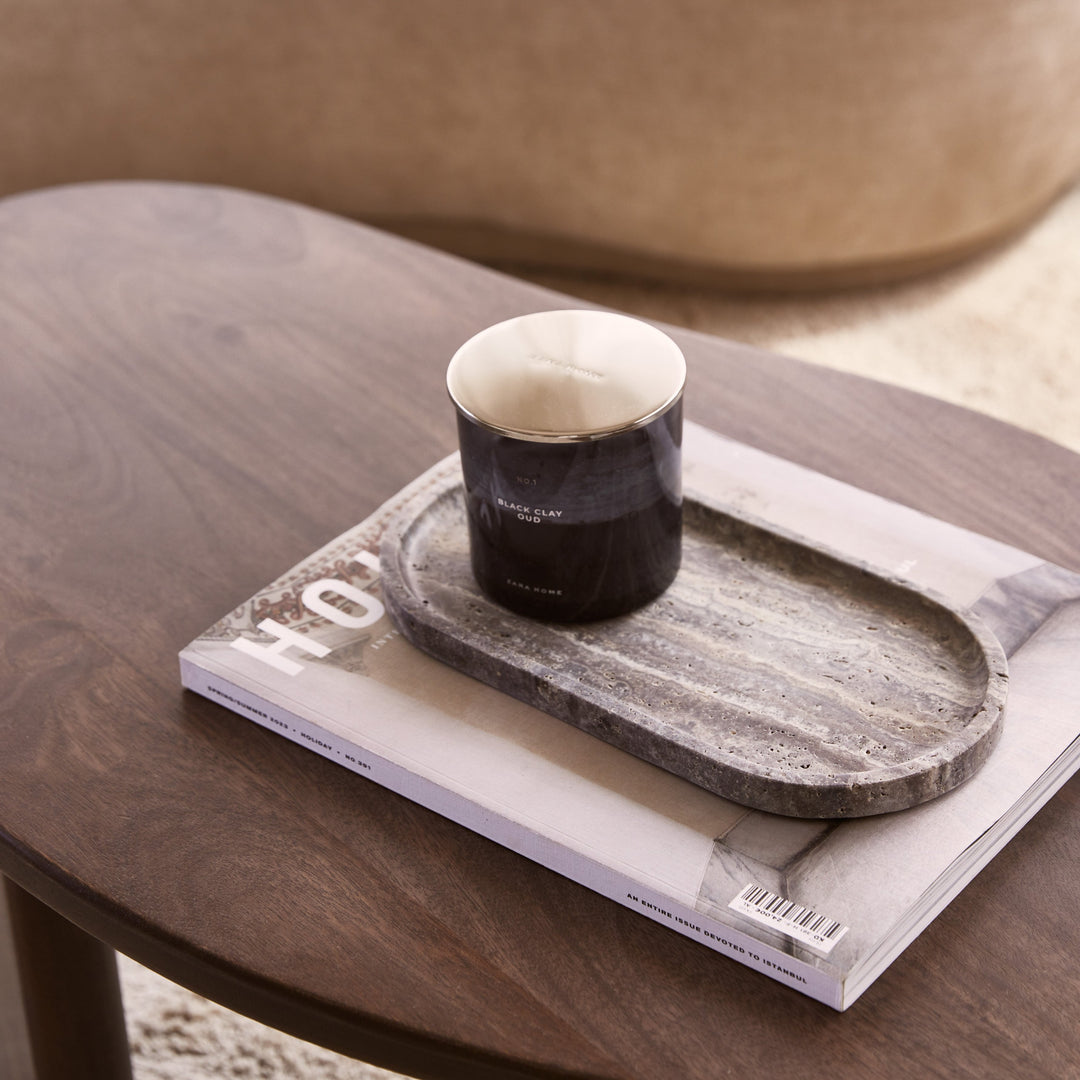 Titanium travertine tray ovaal 30x15cm – MOOISA