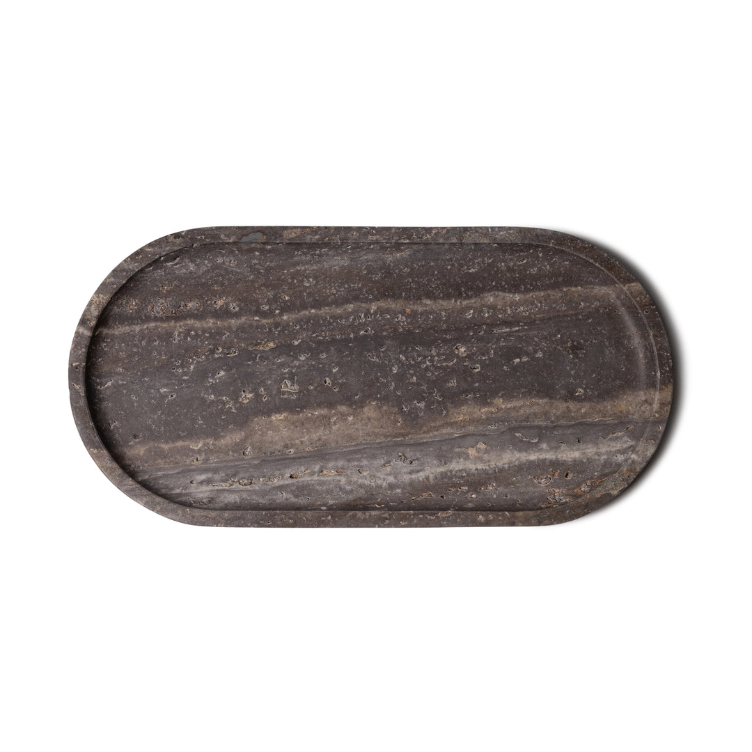 Titanium travertine tray ovaal 30x15cm – MOOISA