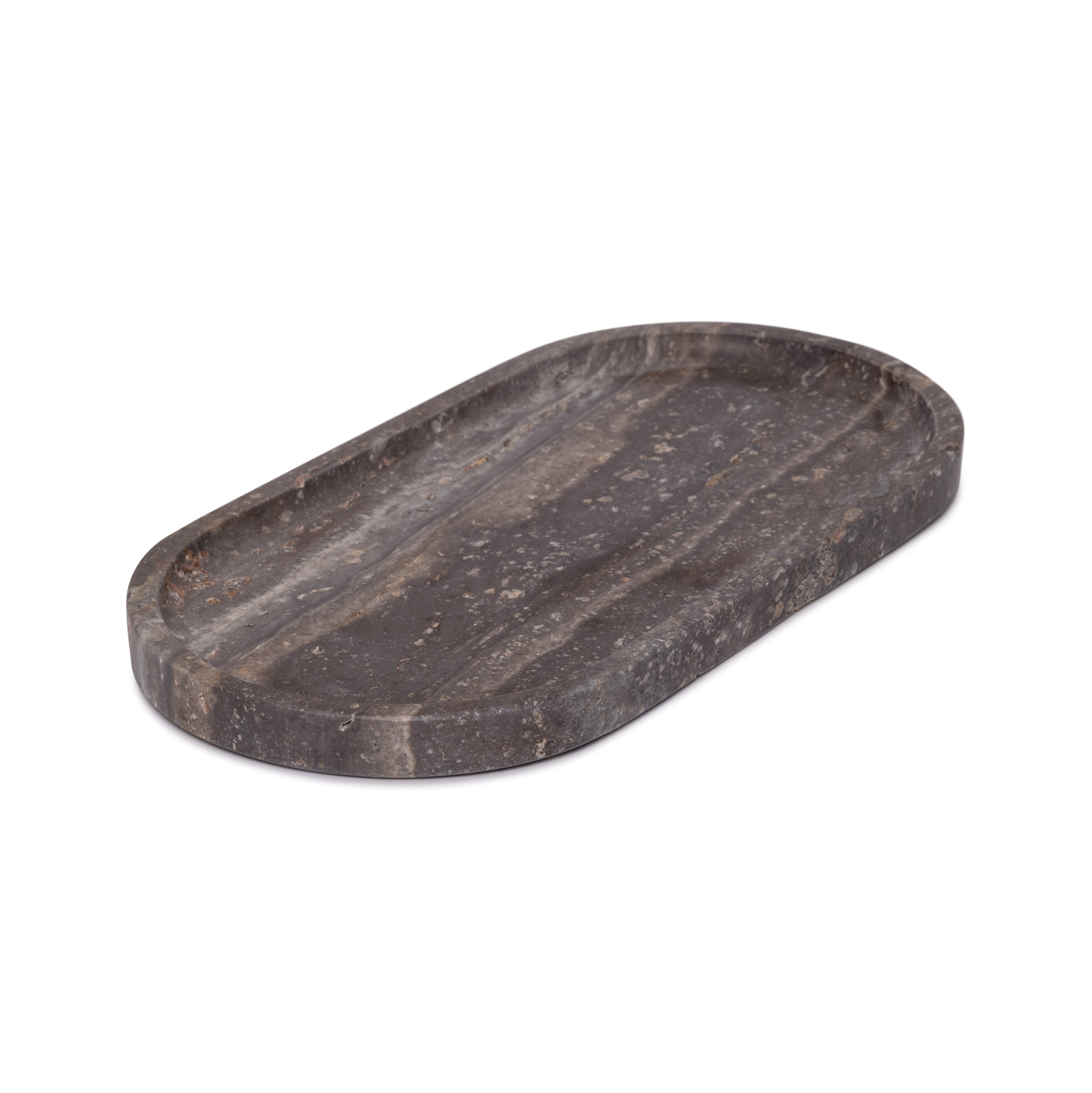 Titanium travertine tray ovaal 30x15cm – MOOISA