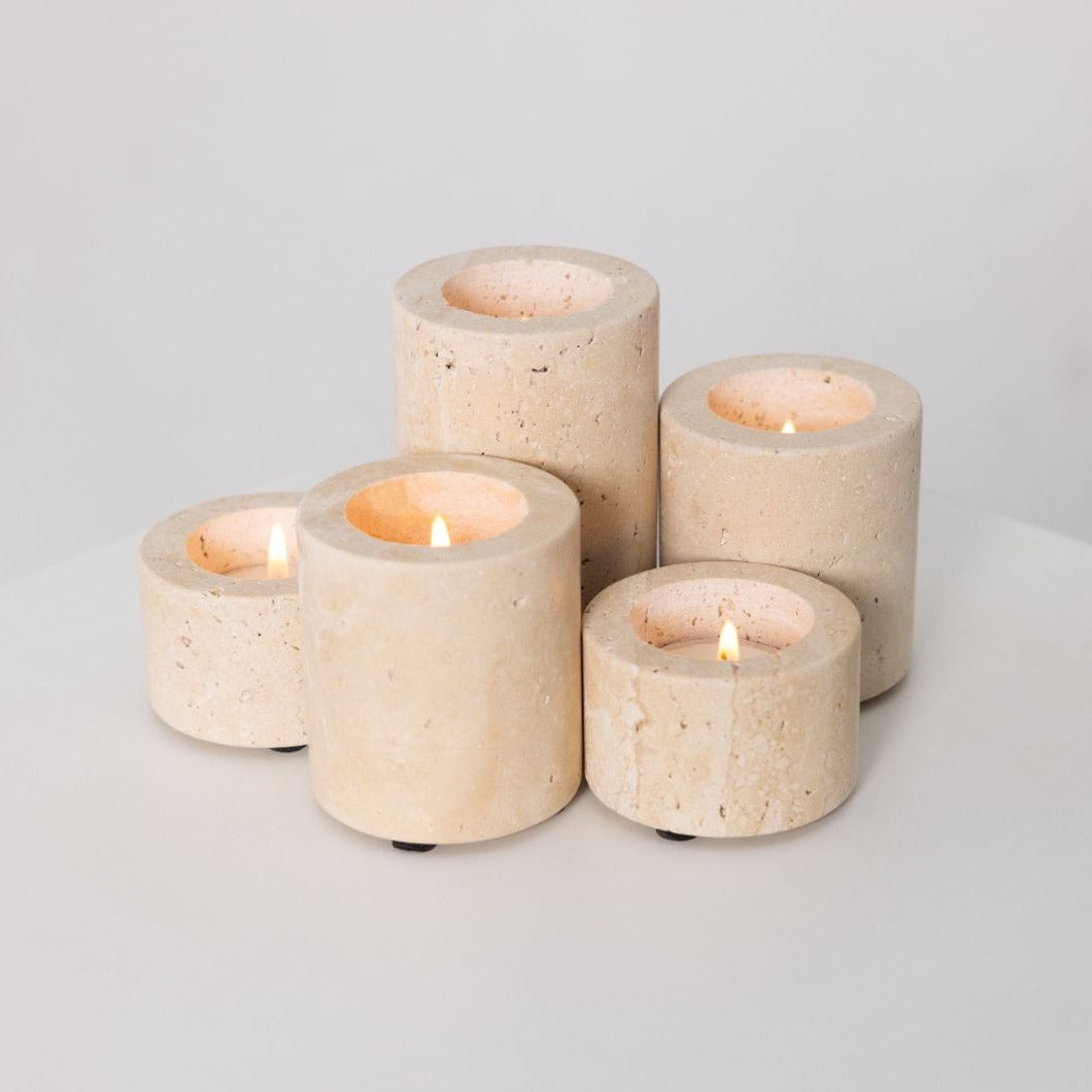 Travertine tea light holder L Ø6x10cm – MOOISA