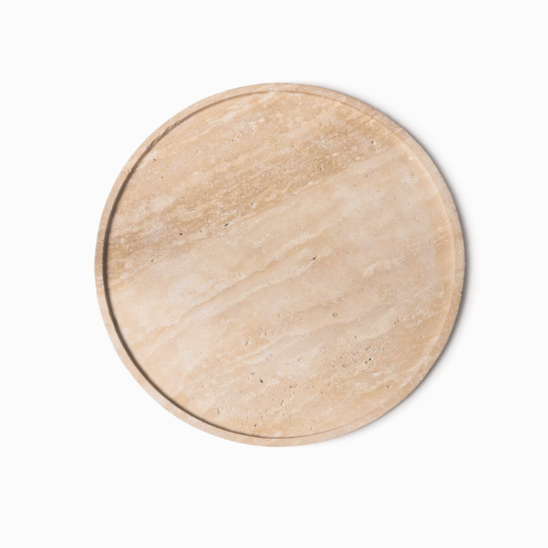 Travertine tray round with edge – MOOISA
