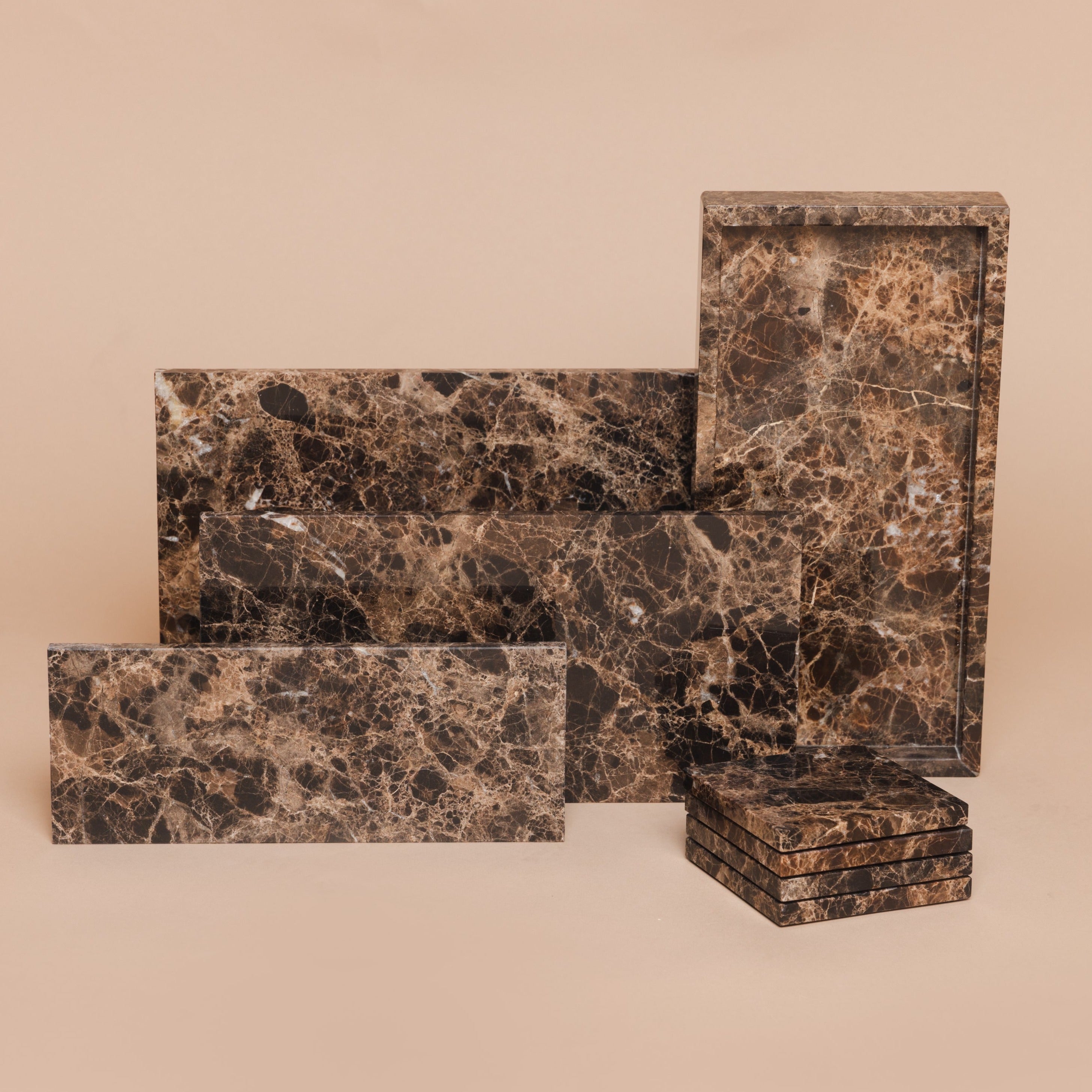 Mooisa marmer dienblad 30x30cm bruin – MOOISA